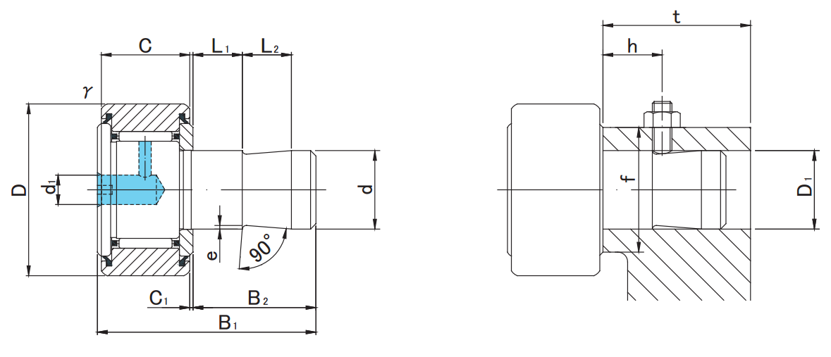 CF-SFU-12-1V,CF-SFU-12-1VR | 日本JNS滚针轴承-凸轮从动件 - 凯狮精密